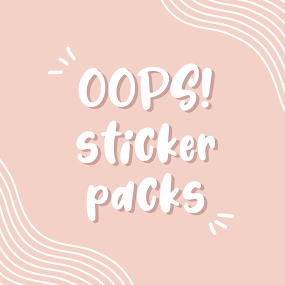 OOPS Sticker Pack Oops Stickers Misalign Stickers - Etsy