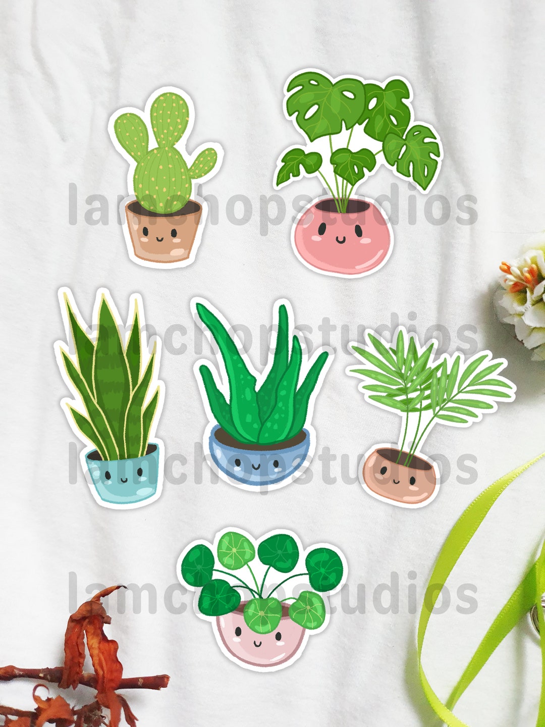 Plant Sticker Pack Die-cut Stickers Cute Plant Houseplant Indoor Plants ...