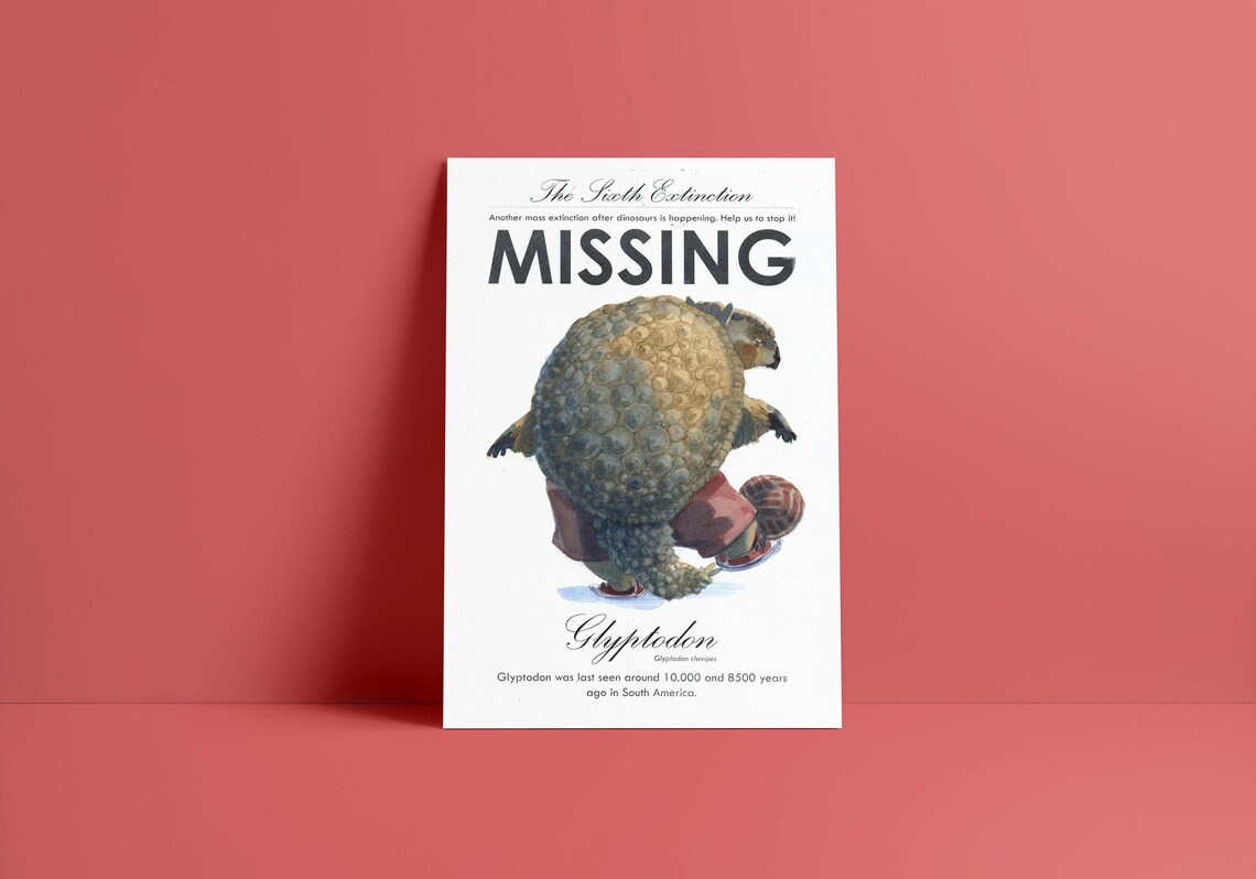 Original Watercolor and Color Pencil Art. Extinct Animals. - Etsy