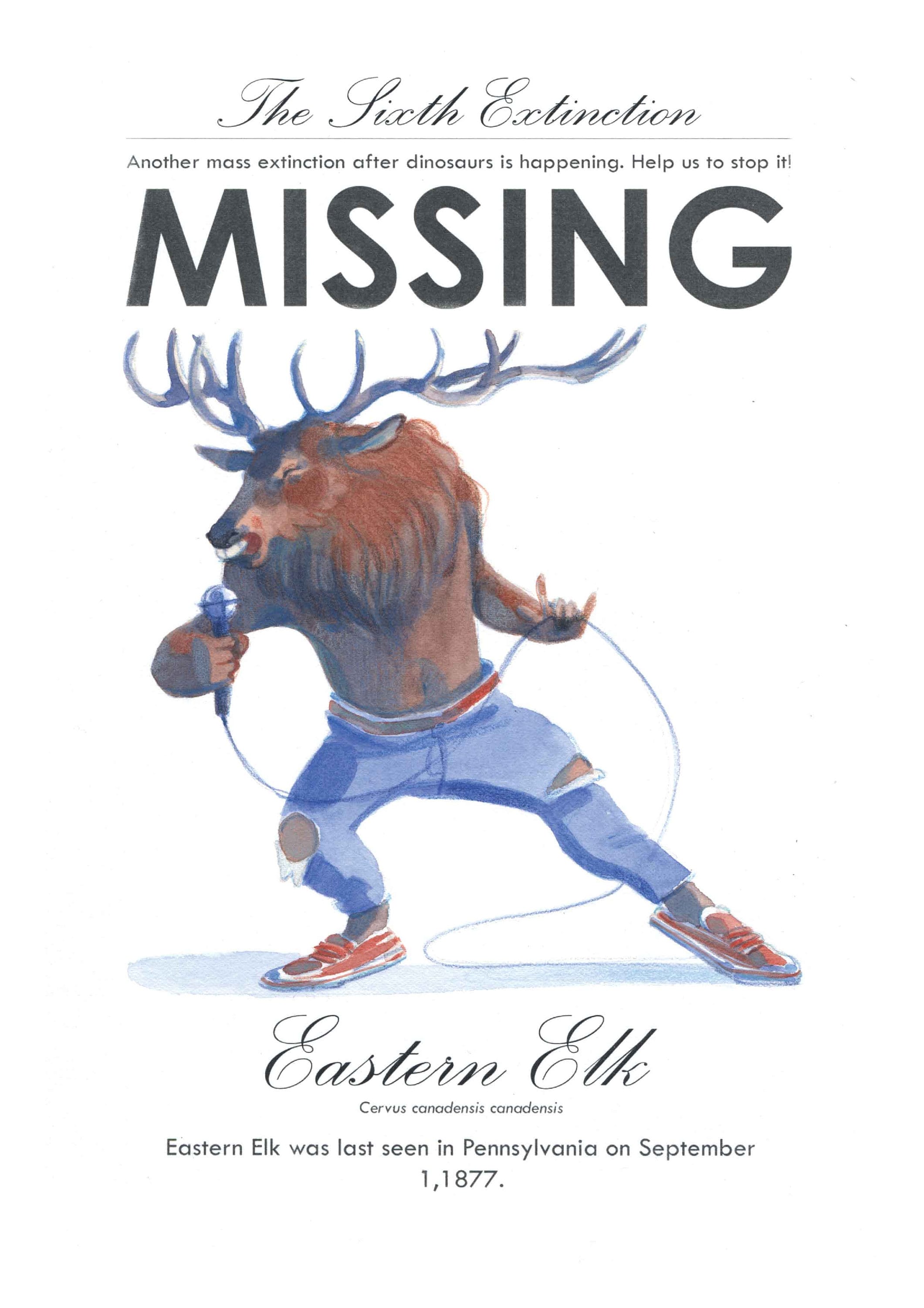 Prints Ecology and conservation Print watercolour Poster Extinct ...