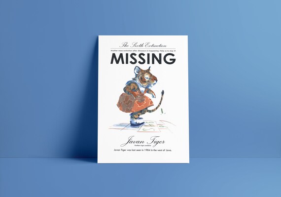 Print Watercolour. Poster Extinct Animals. Jaba Tiger. A3. | Etsy