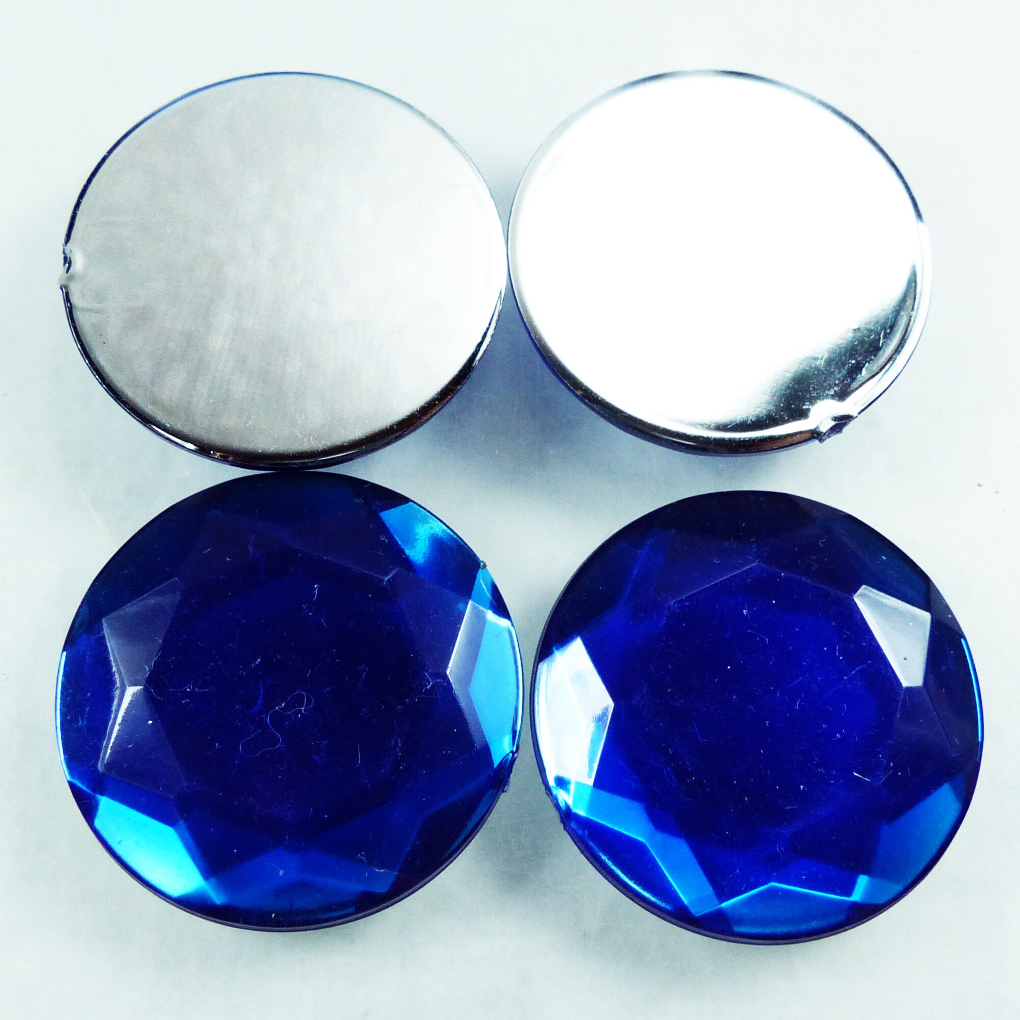 Faceted Blue Cabochon 25mm 15 Pieces Flat Back Cabochon - Etsy