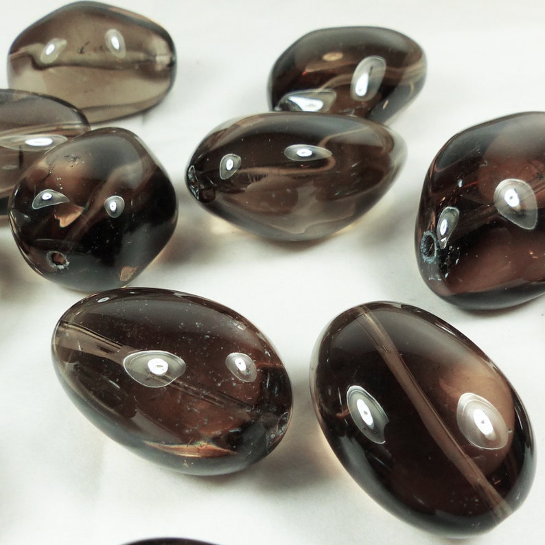 Large Tumbled Smoky Quartz Beads Brown Beads 12 Beads per - Etsy