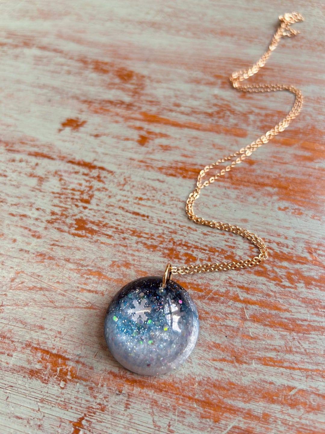 Snow Globe Necklace / Statement Necklace / Snowflake Pendant ...