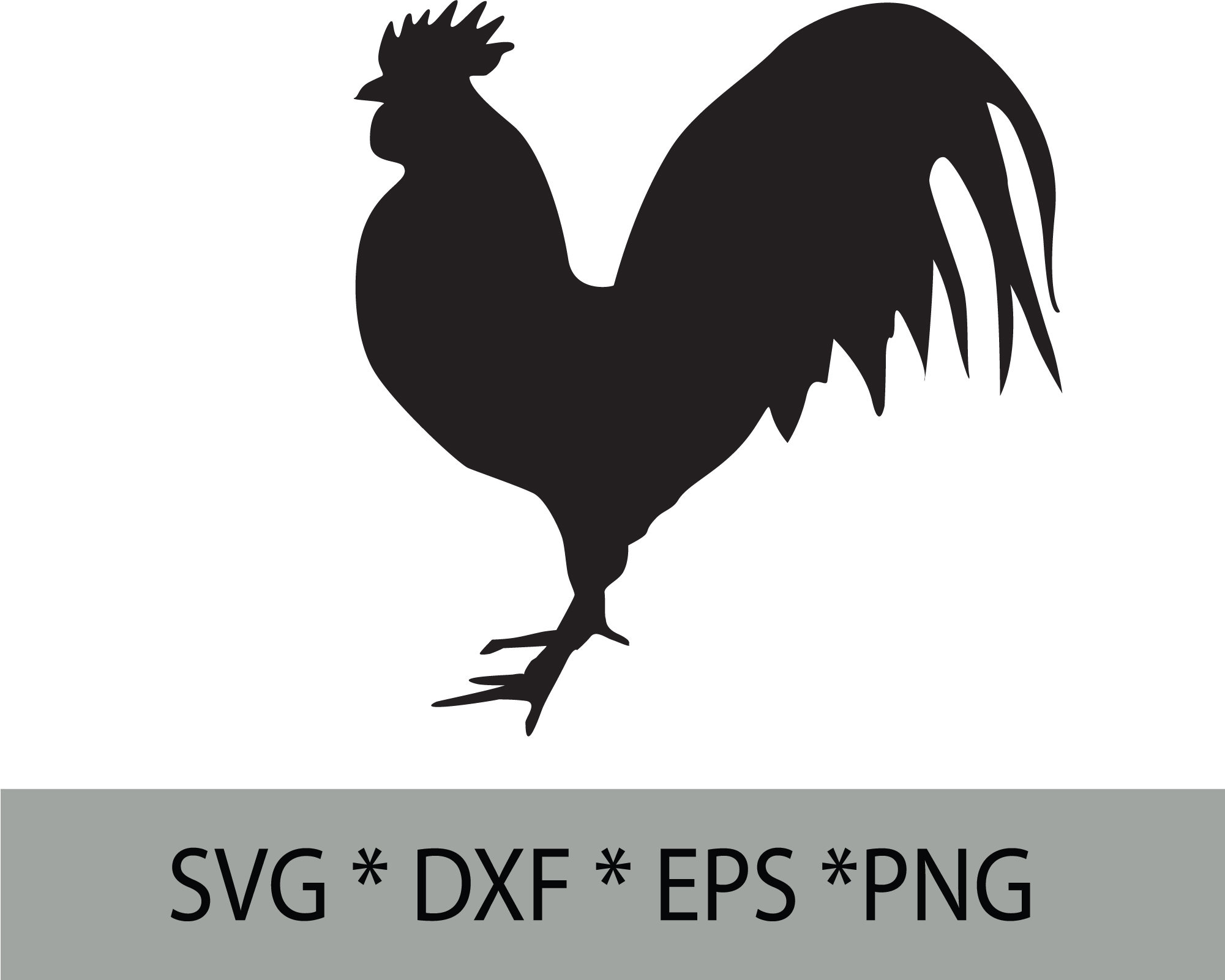 Rooster Svg, Clip Art Download, Cut Files for Silhouette, Instant ...