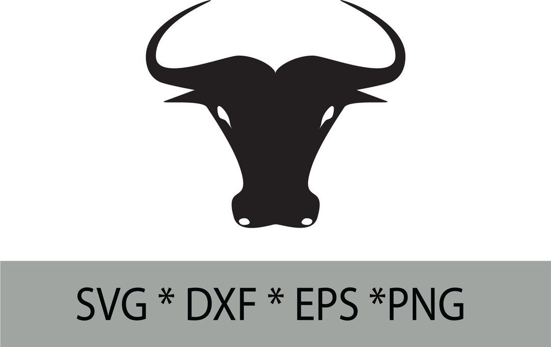 Bull Head SVG, Bull DXF, Bull PNG, Bull Clipart, Black Svg, Bull Cut ...