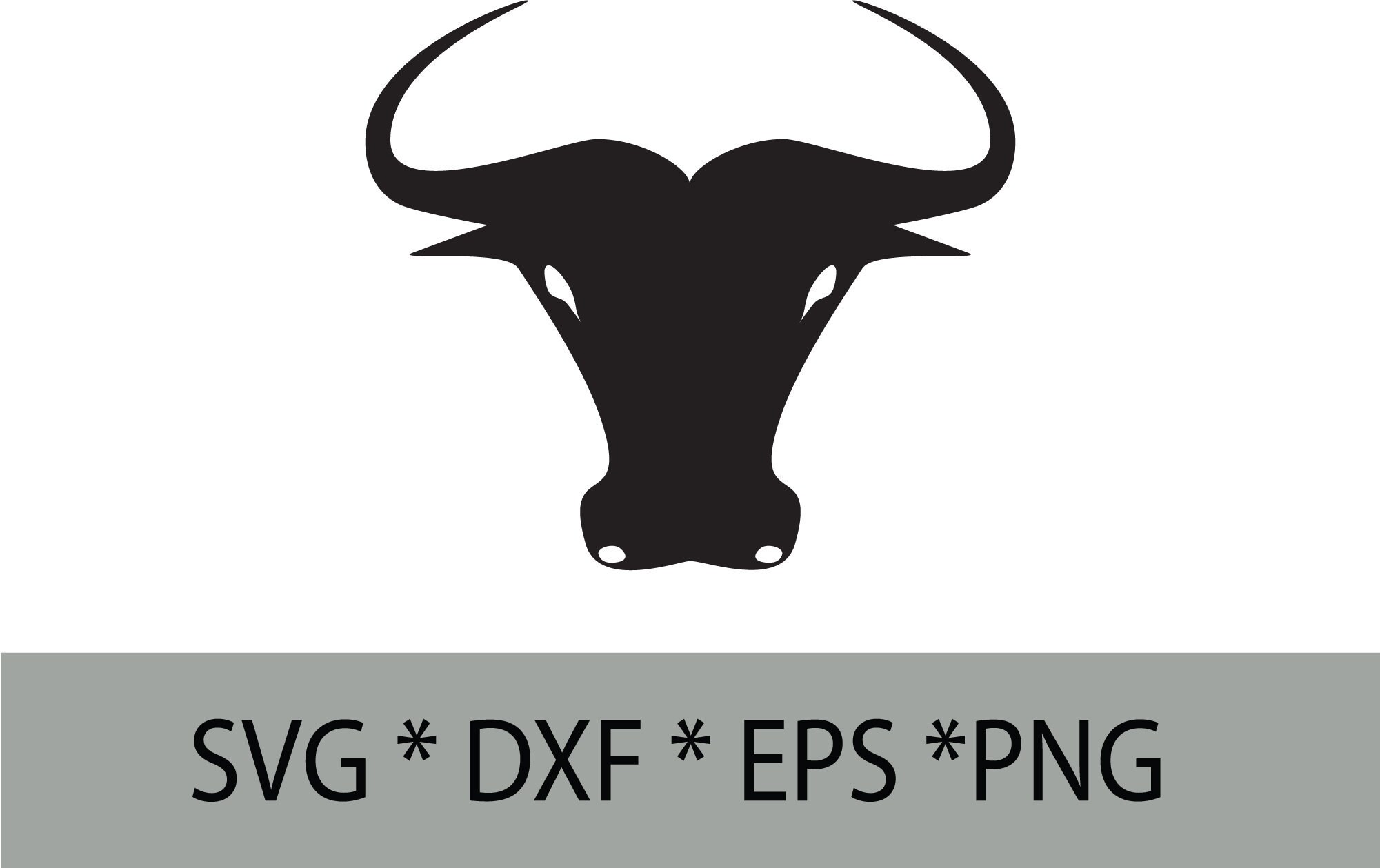 Bull Head SVG, Bull DXF, Bull PNG, Bull Clipart, Black Svg, Bull Cut ...