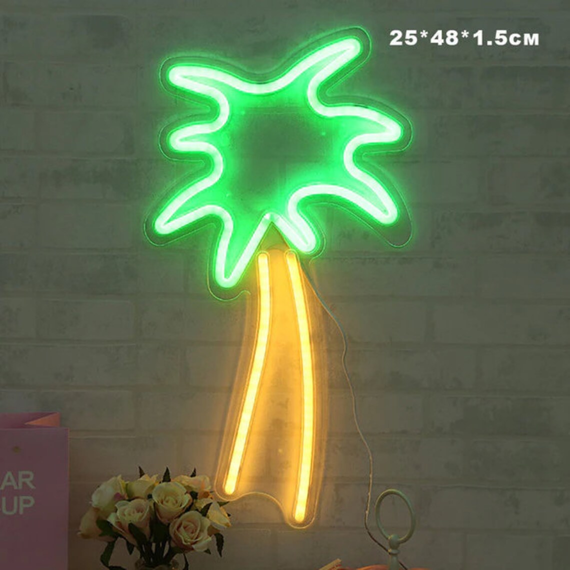 Palm Tree Neon Led Sign Palm Tree Neon light Tree Wall | Etsy