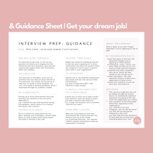 Job Interview Prep A4 Digital/printable With Guidance Notes | Interview ...
