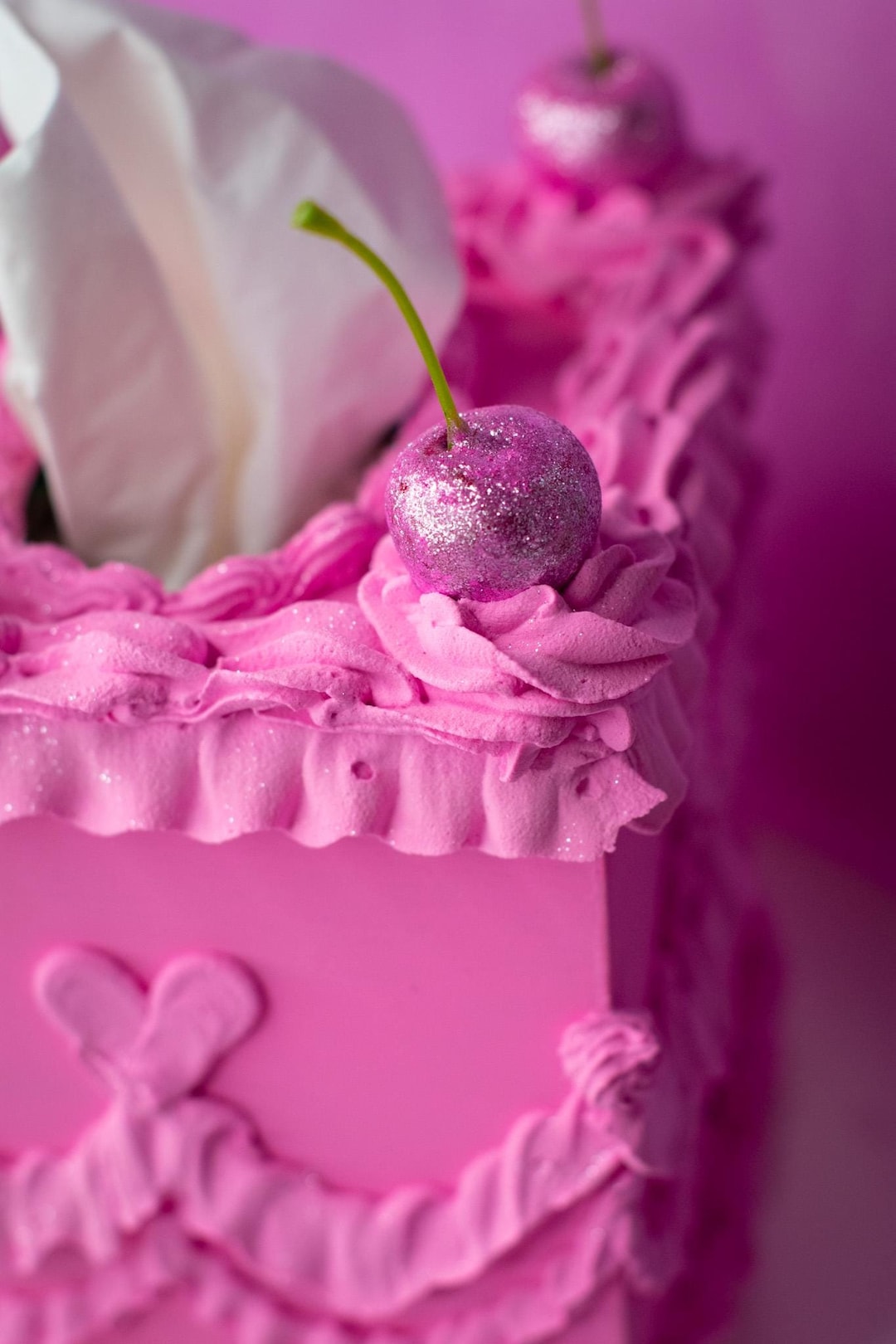 Pink Cake Tissue Box, Faux Cake Box, Pink Cake Tissue Box, Vintage Cake ...