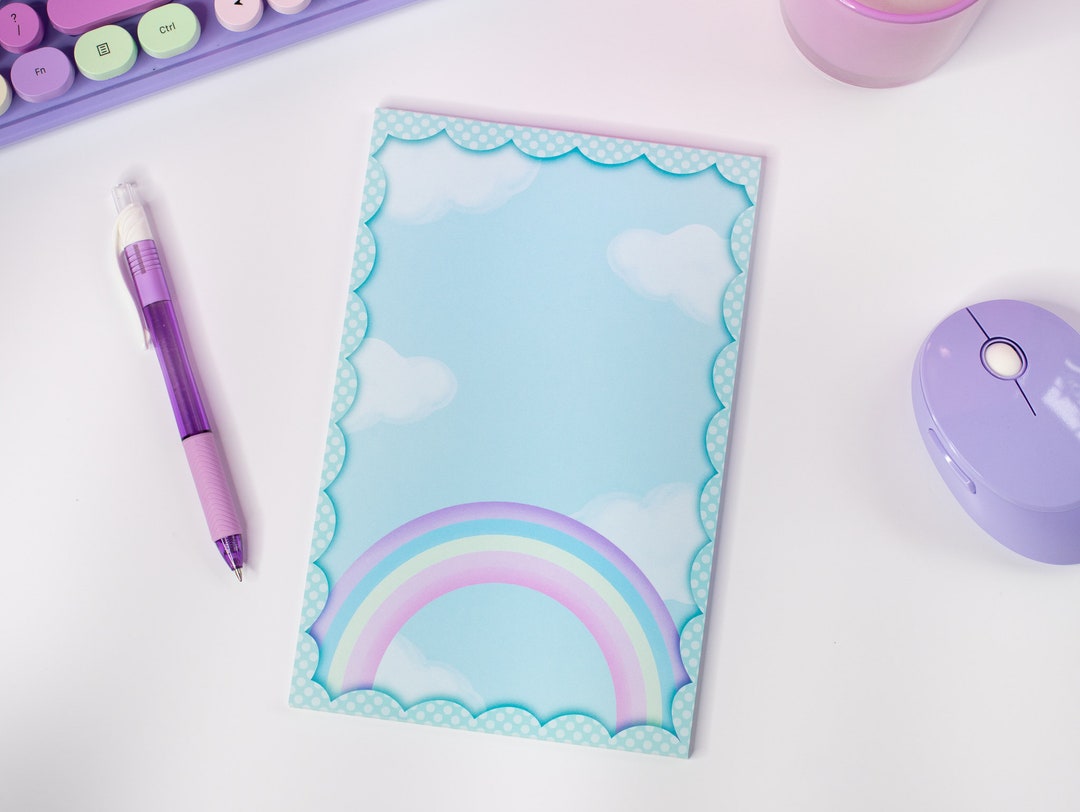 Kawaii Notepad Kawaii Stationary Rainbow Notepad Cute - Etsy