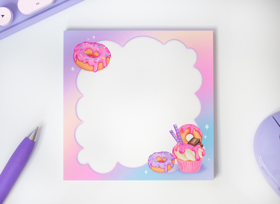 Kawaii Notepad, Kawaii Stationary, Donut Notepad, Cupcake Notepad ...