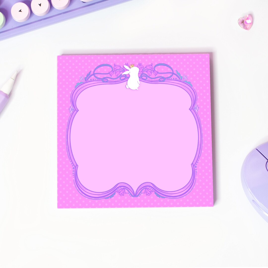 Bunny Notepad, Kawaii Notepad, Kawaii Stationary, Rabbit Notepad, Cute ...