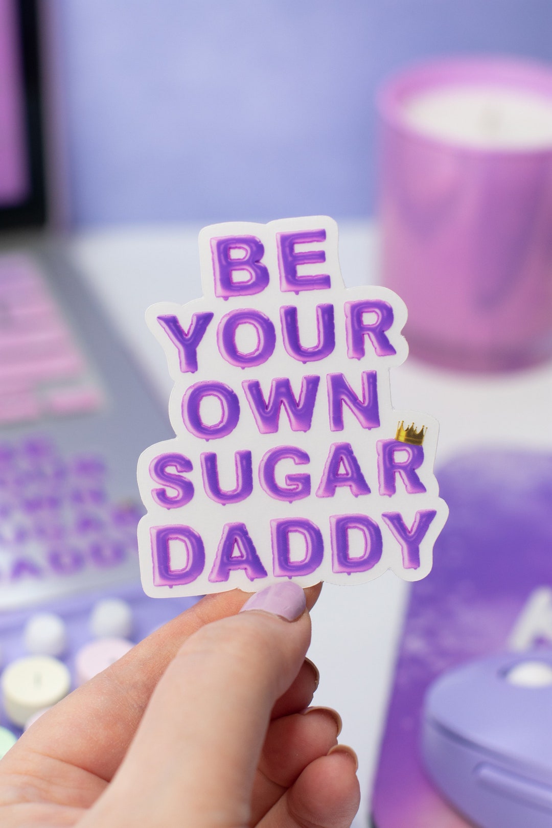 Sugar Daddy Clear Sticker, Sassy Sticker, Vinyl Sticker, Laptop Sticker ...