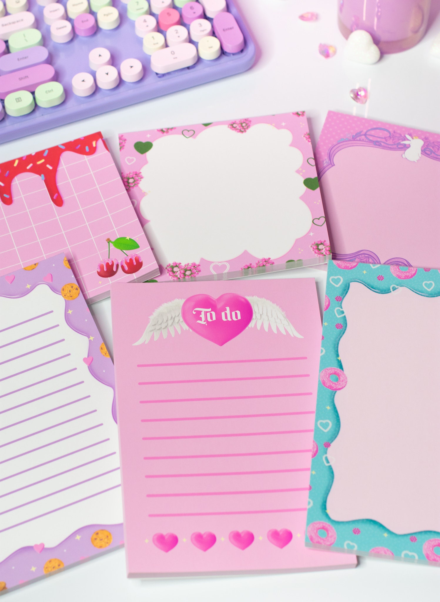 Valentines Day Notepad, Kawaii Notepad, Pink Notepad, Kawaii Stationary ...