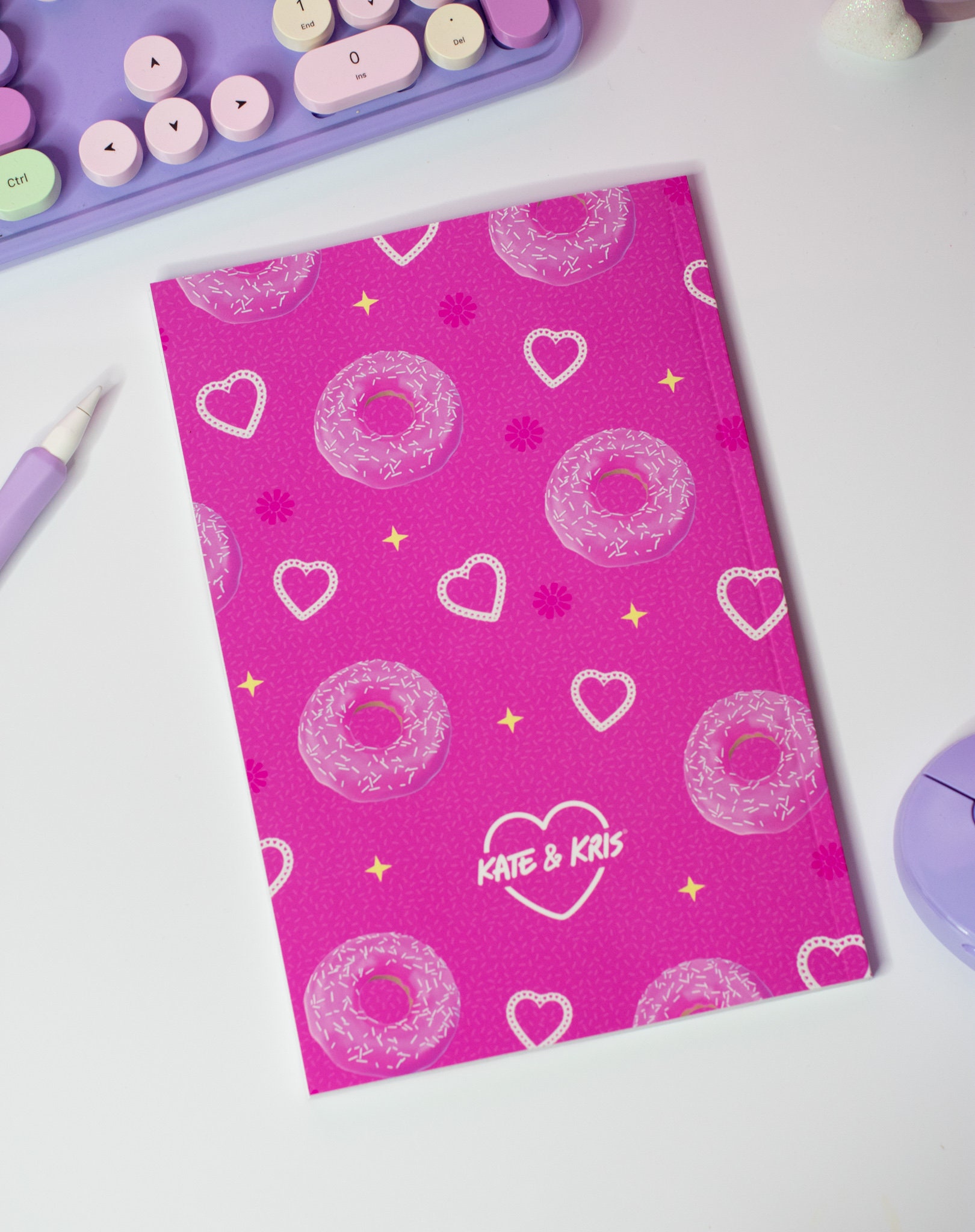 Donut Bullet Journal, Pink Donut Stationary, Kawaii Notebook, Kawaii ...