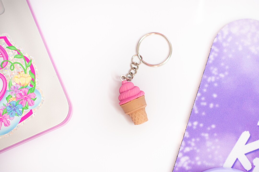 Ice Cream Keychain, Cute Keychain, Food Keychains, Dessert Keychain - Etsy