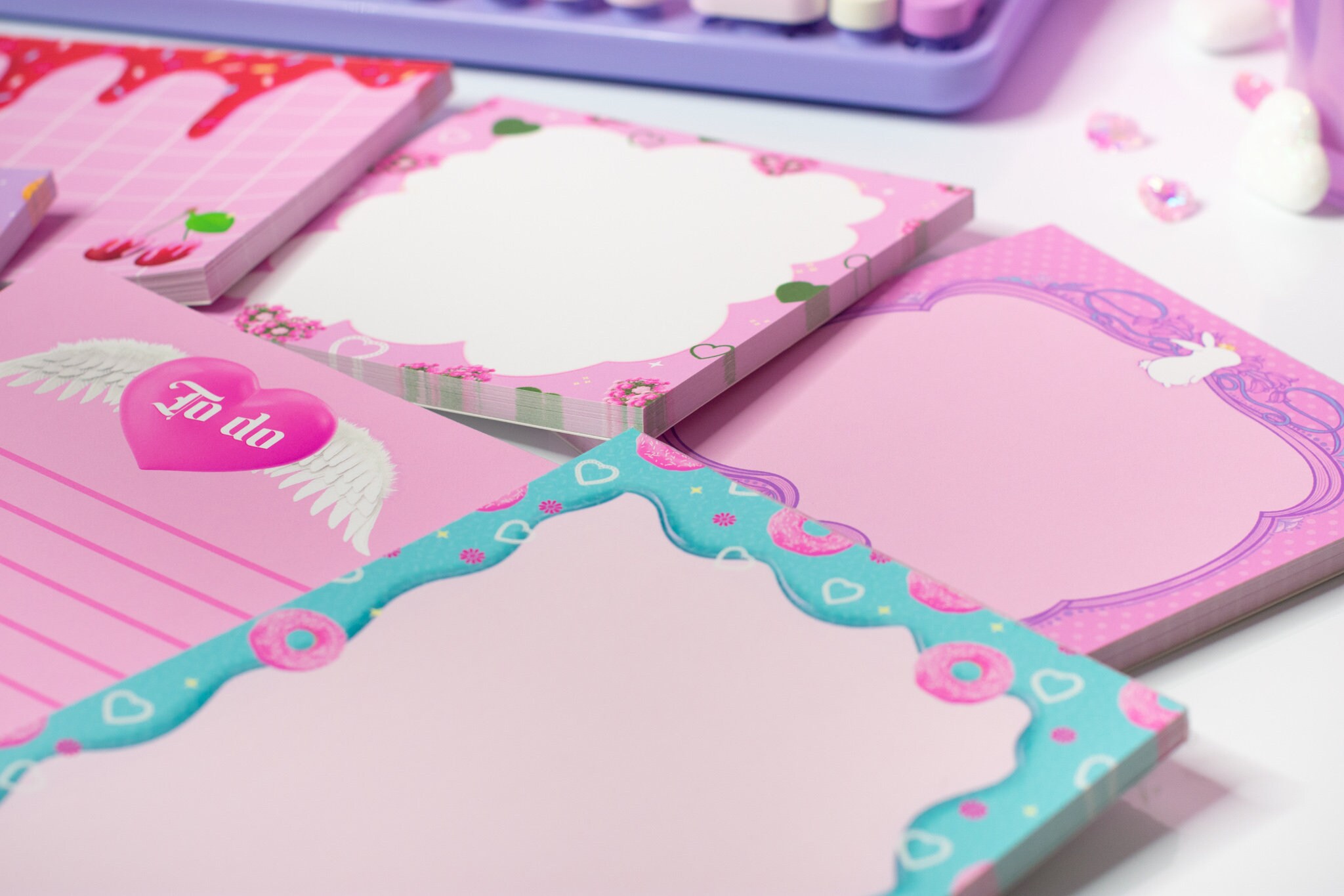 Valentines Day Notepad, Kawaii Notepad, Pink Notepad, Kawaii Stationary ...