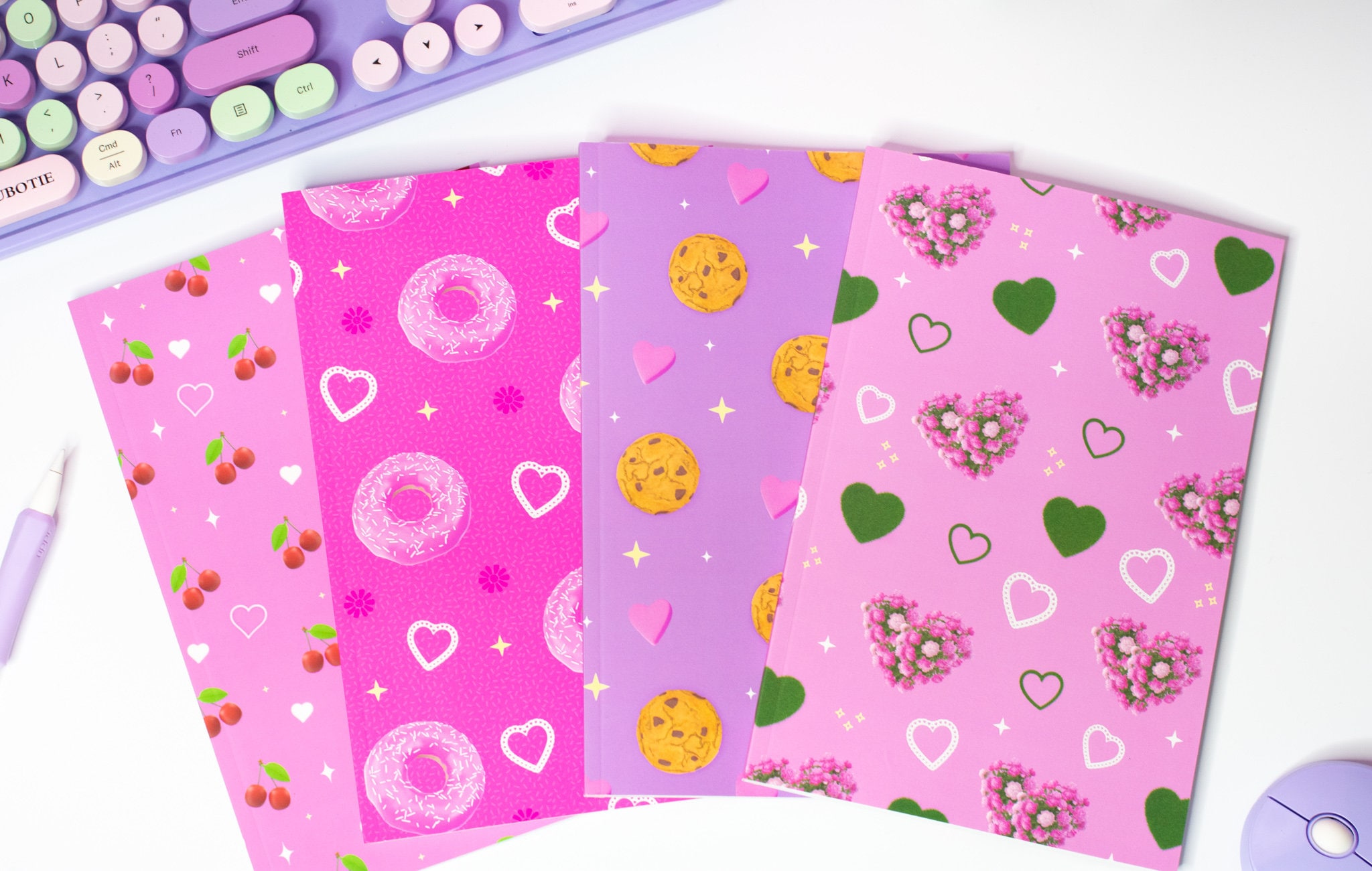Donut Bullet Journal, Pink Donut Stationary, Kawaii Notebook, Kawaii ...