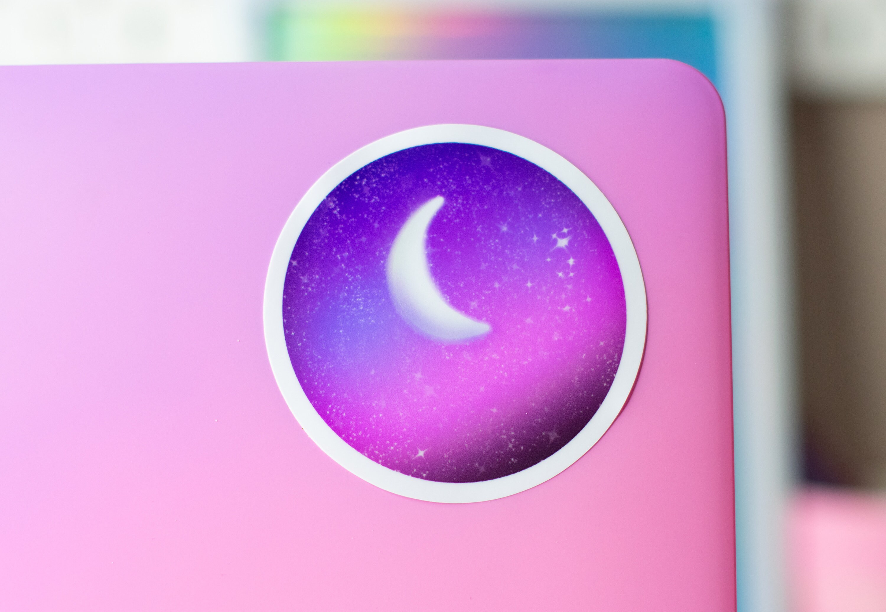 Moon Sticker, Purple Moon Sticker, Moon and Stars Sticker, Galaxy ...