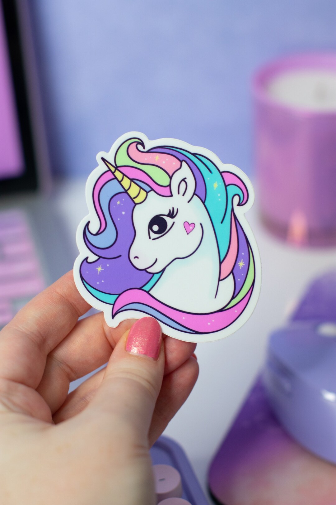 Unicorn Sticker, Holographic Unicorn Sticker, Sparkly Unicorn Sticker ...
