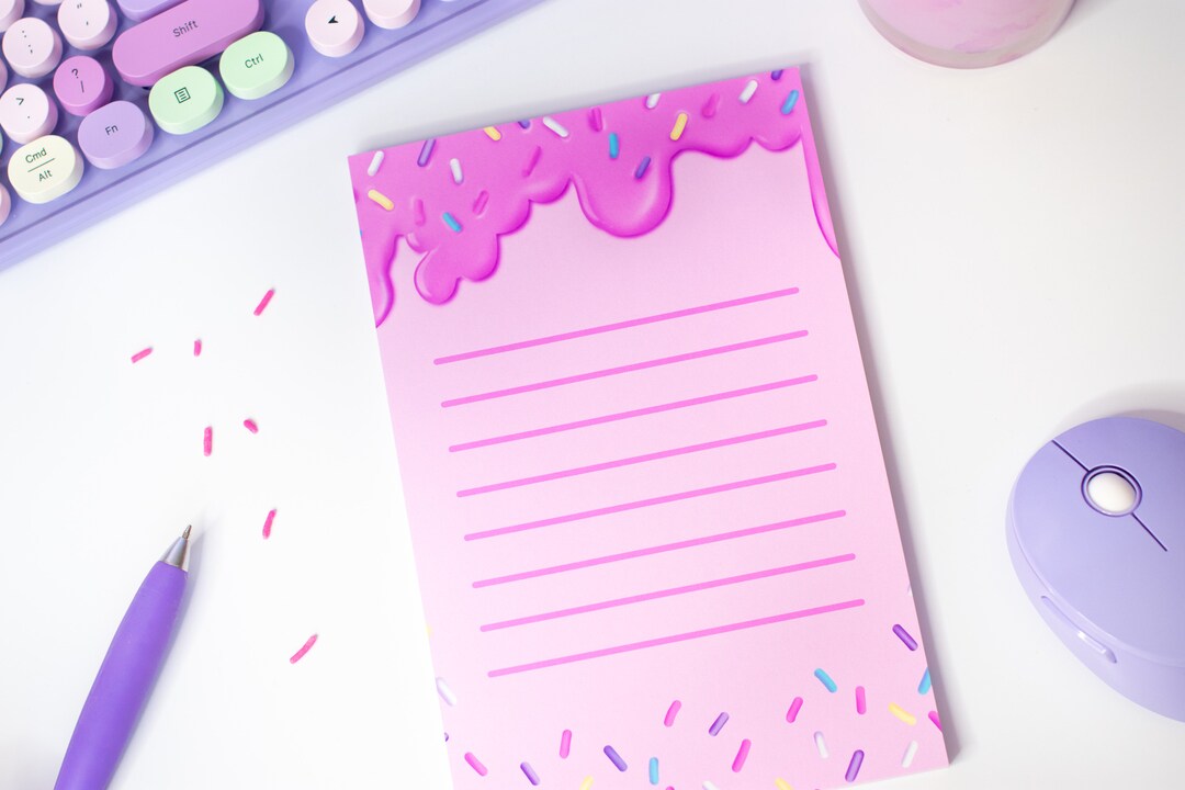 Kawaii Notepad, Kawaii Stationary, Pink Notebook, Strawberry Cupcake ...