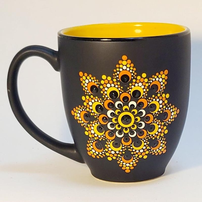 Hand Painted Mandala Cups - Etsy