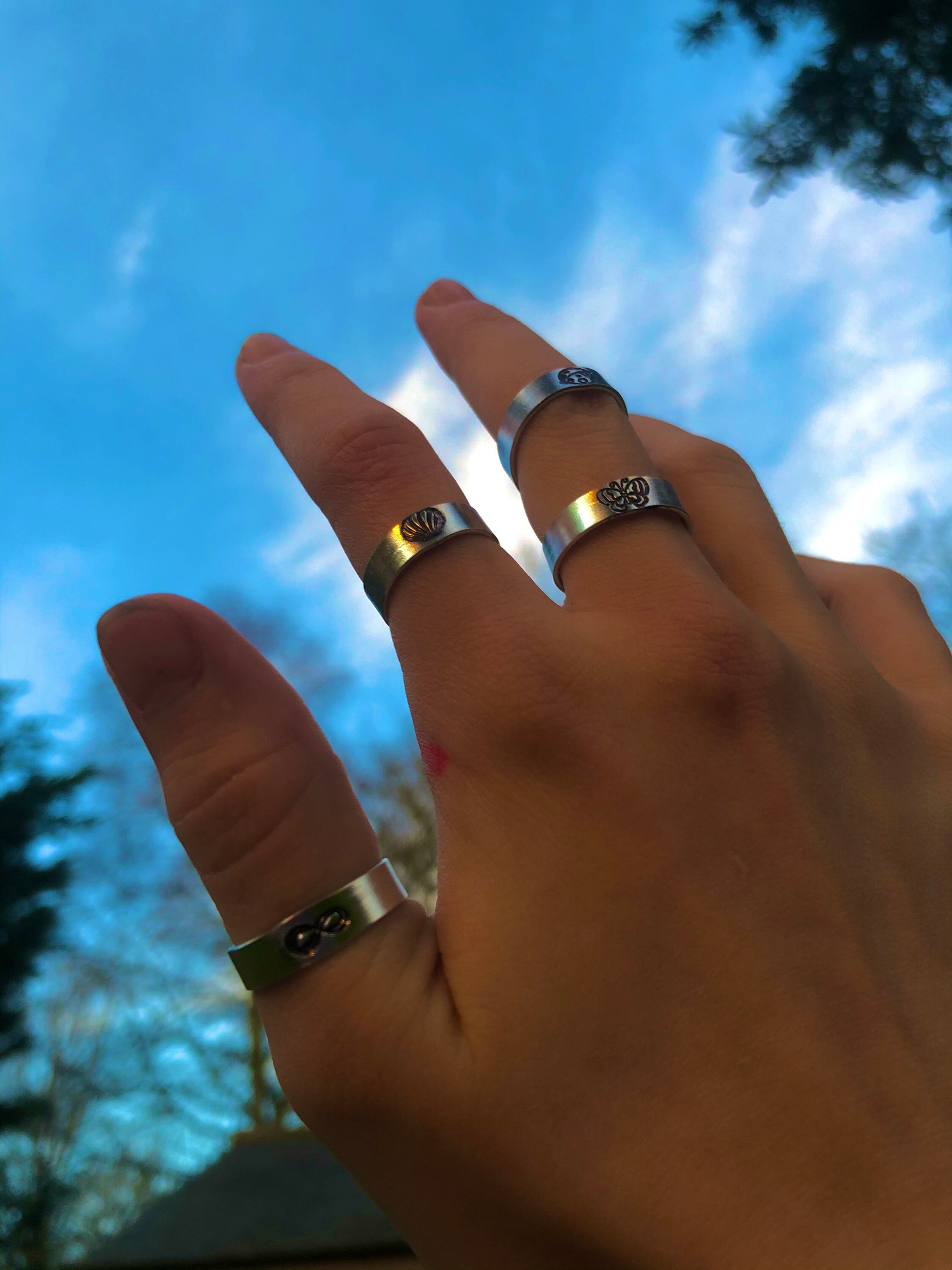 Handmade engraved ring // indie ring // aesthetic // symbols | Etsy