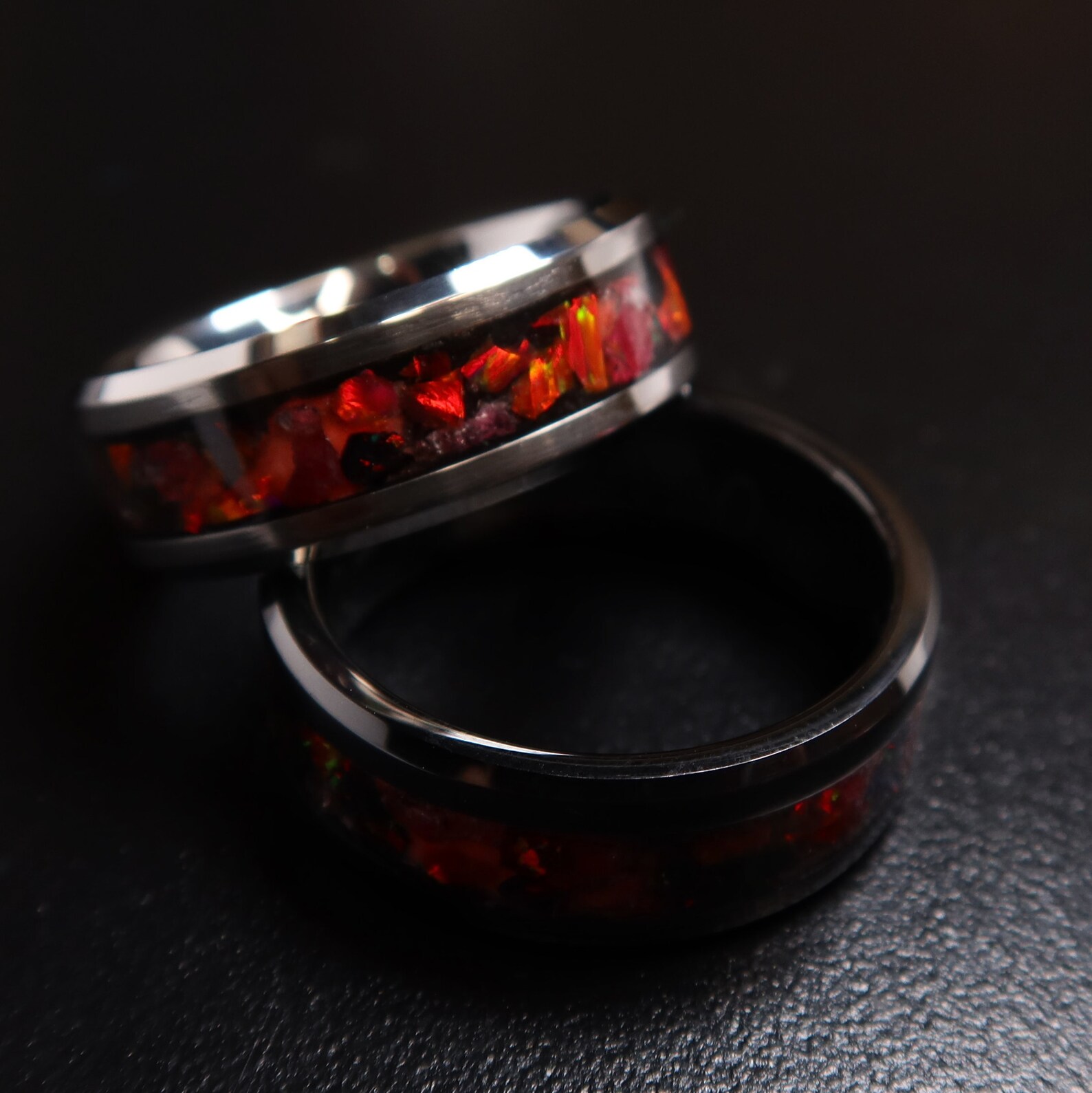 The Lava Rock Ring Handmade Ruby Ring Red Opal Ruby Tungsten - Etsy