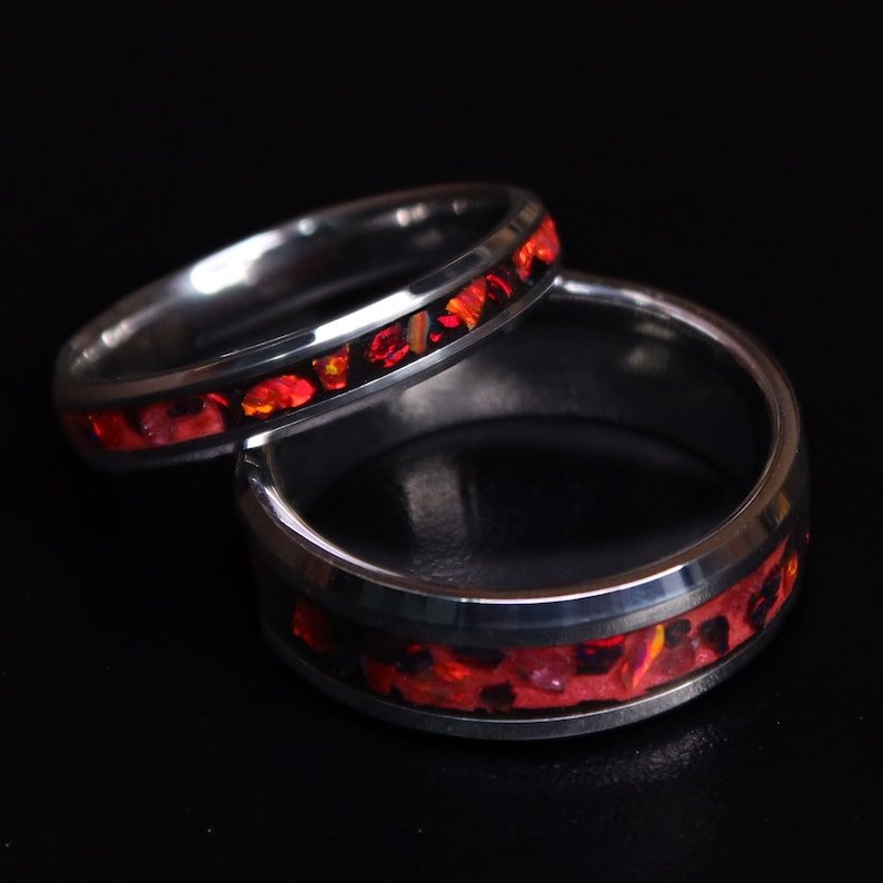 The Lava Rock Ring Handmade Ruby Ring Red Opal Ruby Tungsten - Etsy