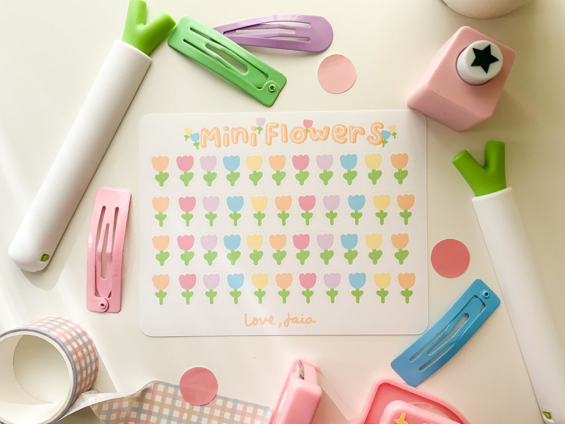 Mini Flower Sticker Sheet/small - Etsy
