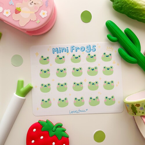 Froggy Sticker Sheet Cute Frog Stickers Frog Planner - Etsy