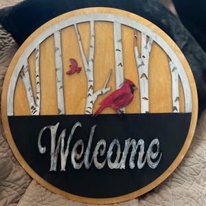 Cardinals Welcome Sign - Laser Digital File - Etsy