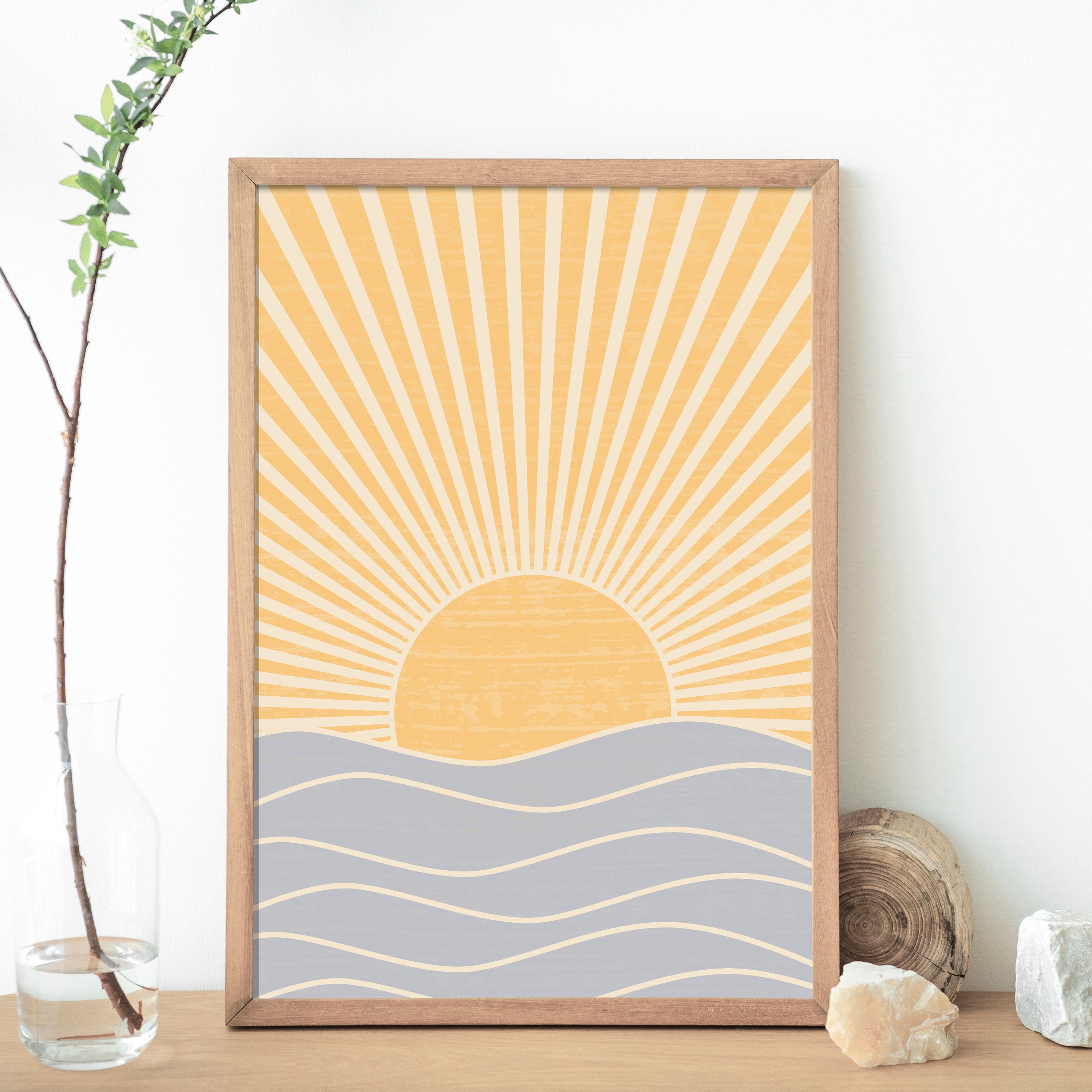 Rising Sun Poster Printable Wall Art Nursery sun print | Etsy