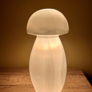 Selenite Mushroom Lamp | Crystal Lamp | Satin Spar Lamp | Crystal ...