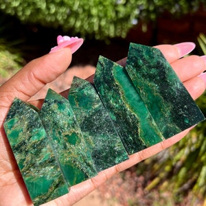 Verdite Towers | "african Jade" Towers | Green Crystal Towers | Heart ...
