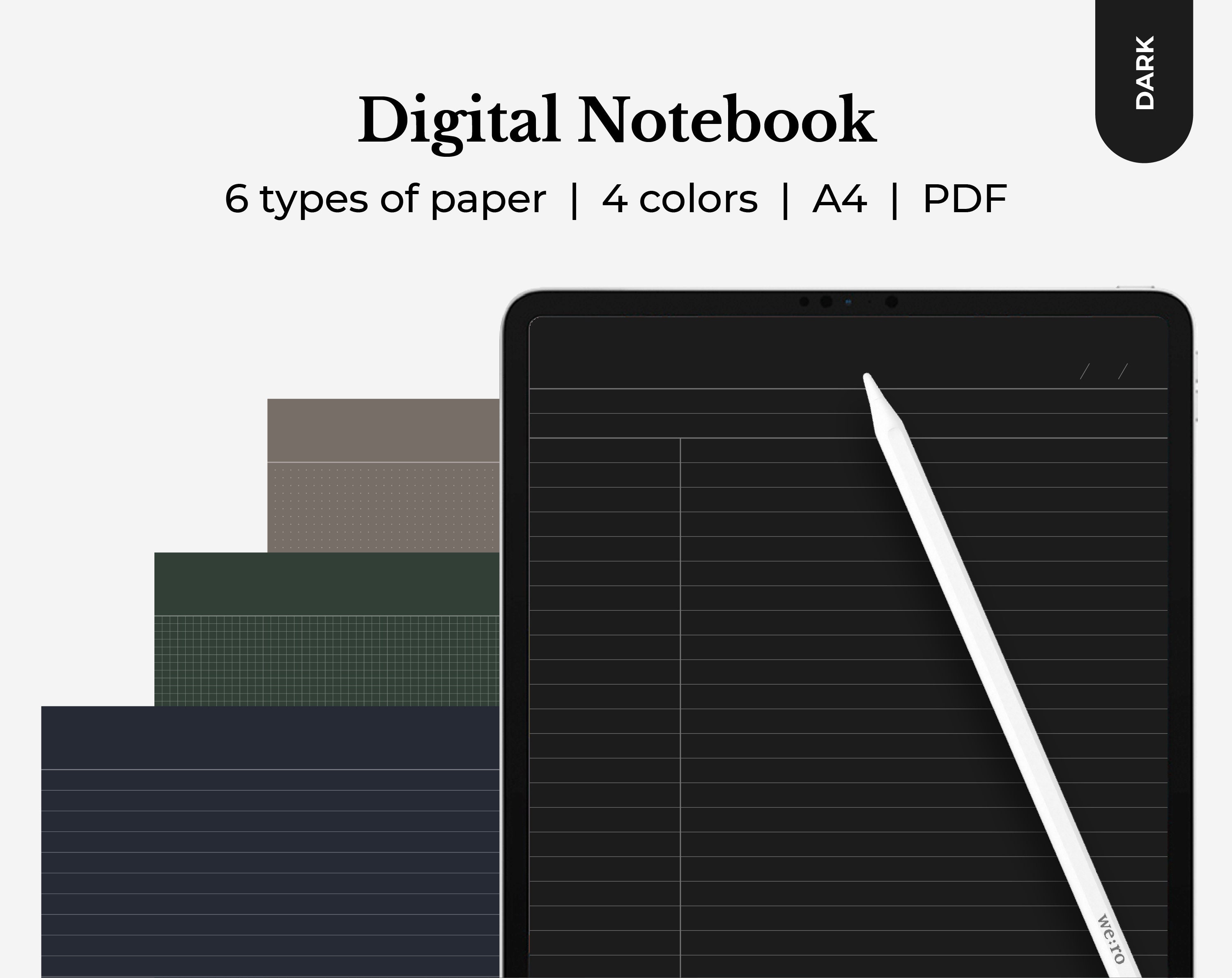 Digital Notebook Printable A4 Minimalist Design With - Etsy