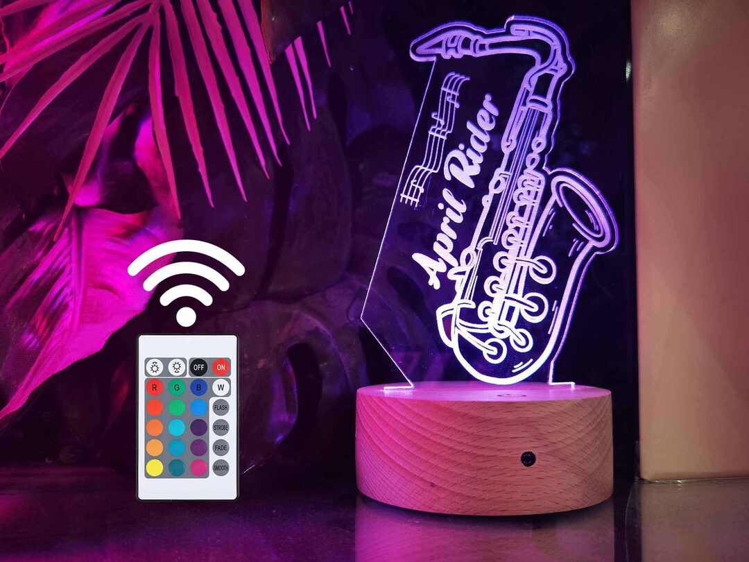 Personalized Sax Night Light, Bed Room Decor, Musice Nursery Room ...