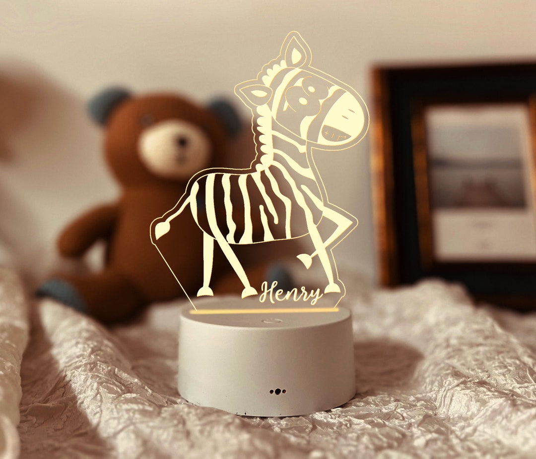 Personalized Zebra Lamp, Zebra Gift, Night Light Kids, Birthday Gift ...