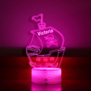 Pirate Ship Night Light, Pirate Ship Kids Lamp, Baby Room Lamp, Boys ...