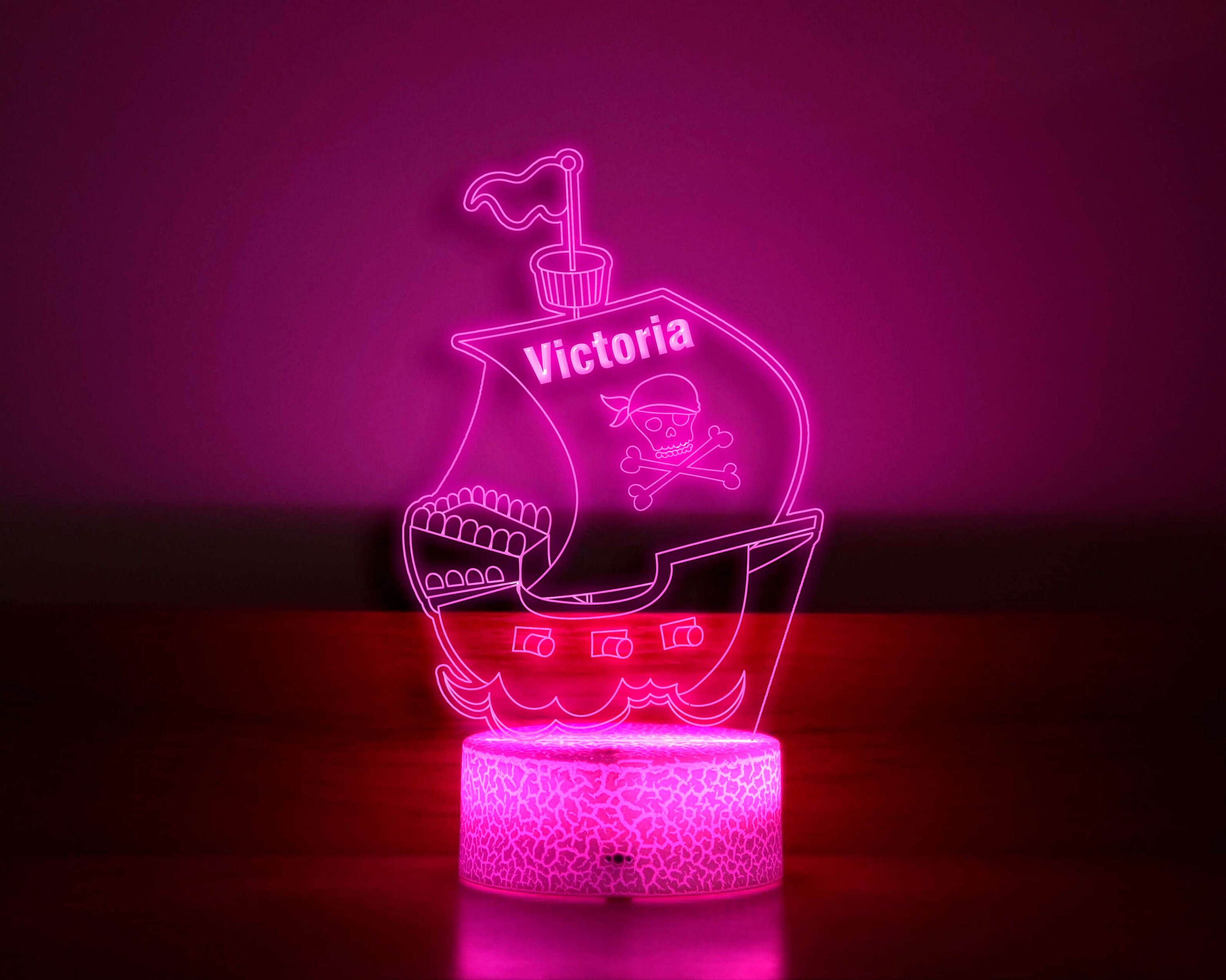 Pirate Ship Night Light, Pirate Ship Kids Lamp, Baby Room Lamp, Boys ...