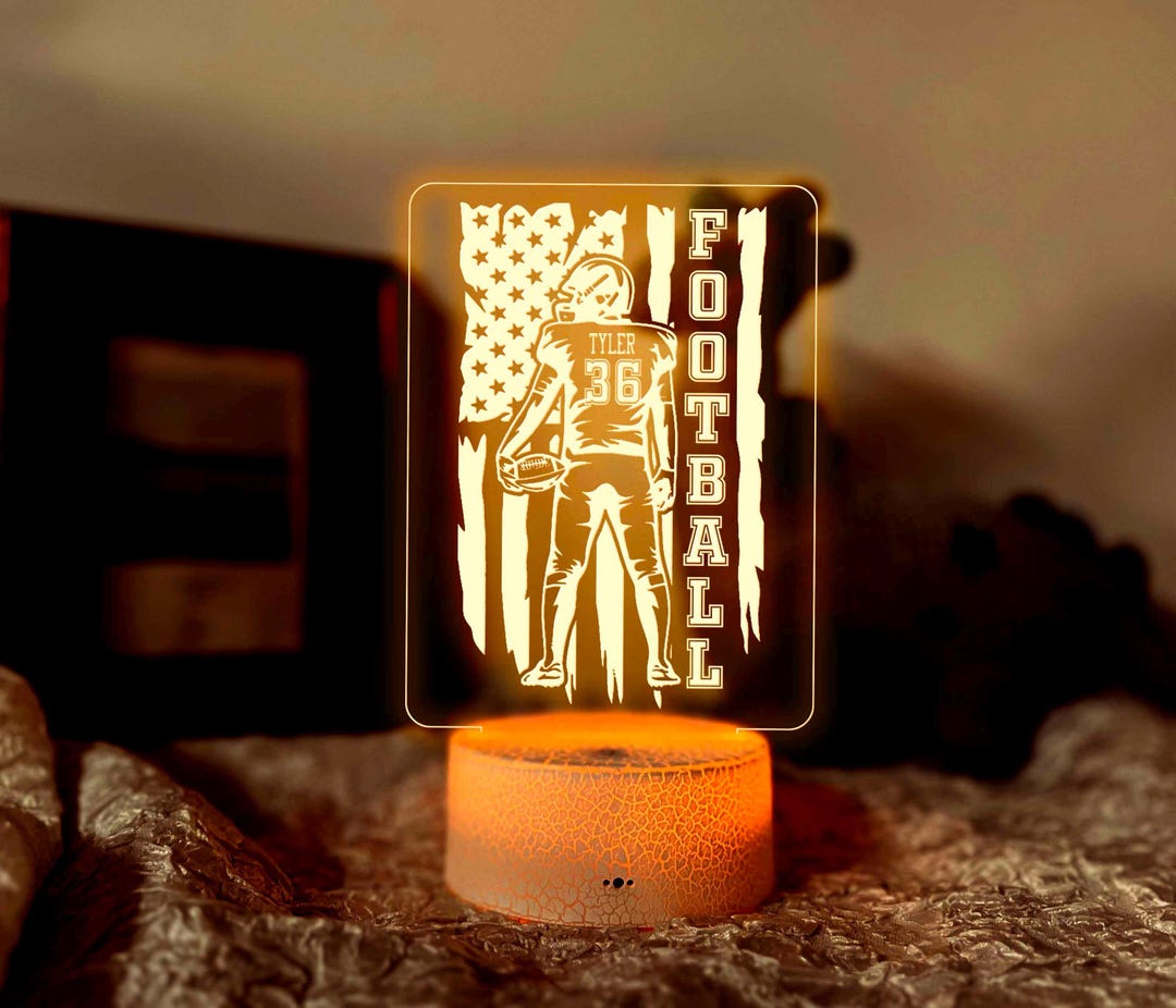Personalized Football Player Night Light - Football Team Night Light ...