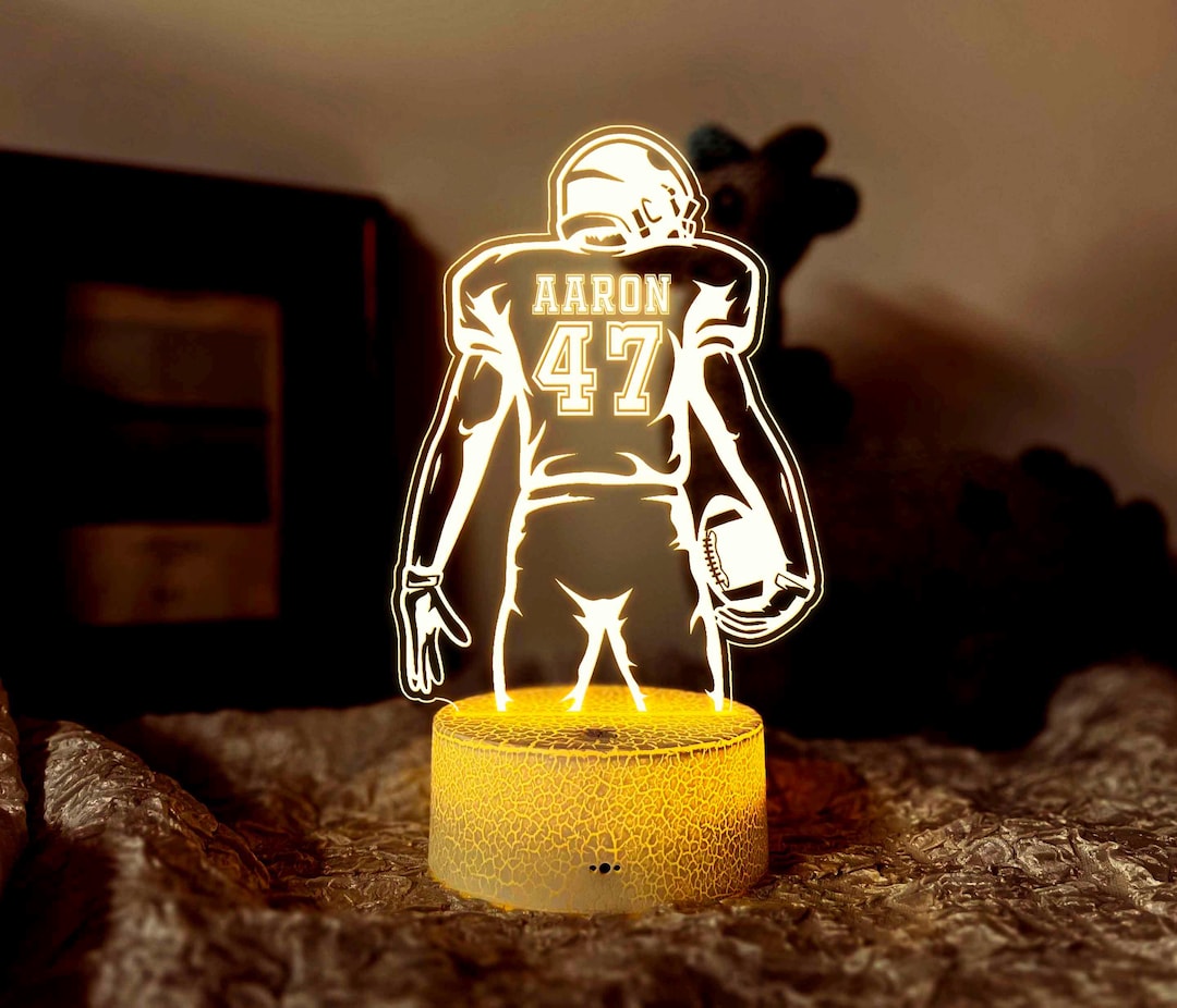 Personalized Football Player Night Light - High School Football ...