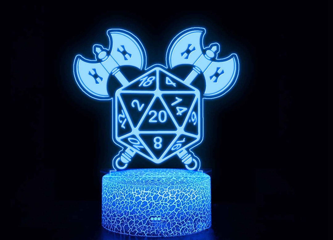Dungeons & Dragons Night Lights, D20 Lamp, Bedroom Decor, Bedroom ...