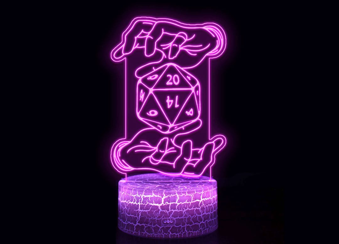 D20 Night Lights, Gamer Room Lamp, Personalized Gifts, Desk Lamp, Gamer ...