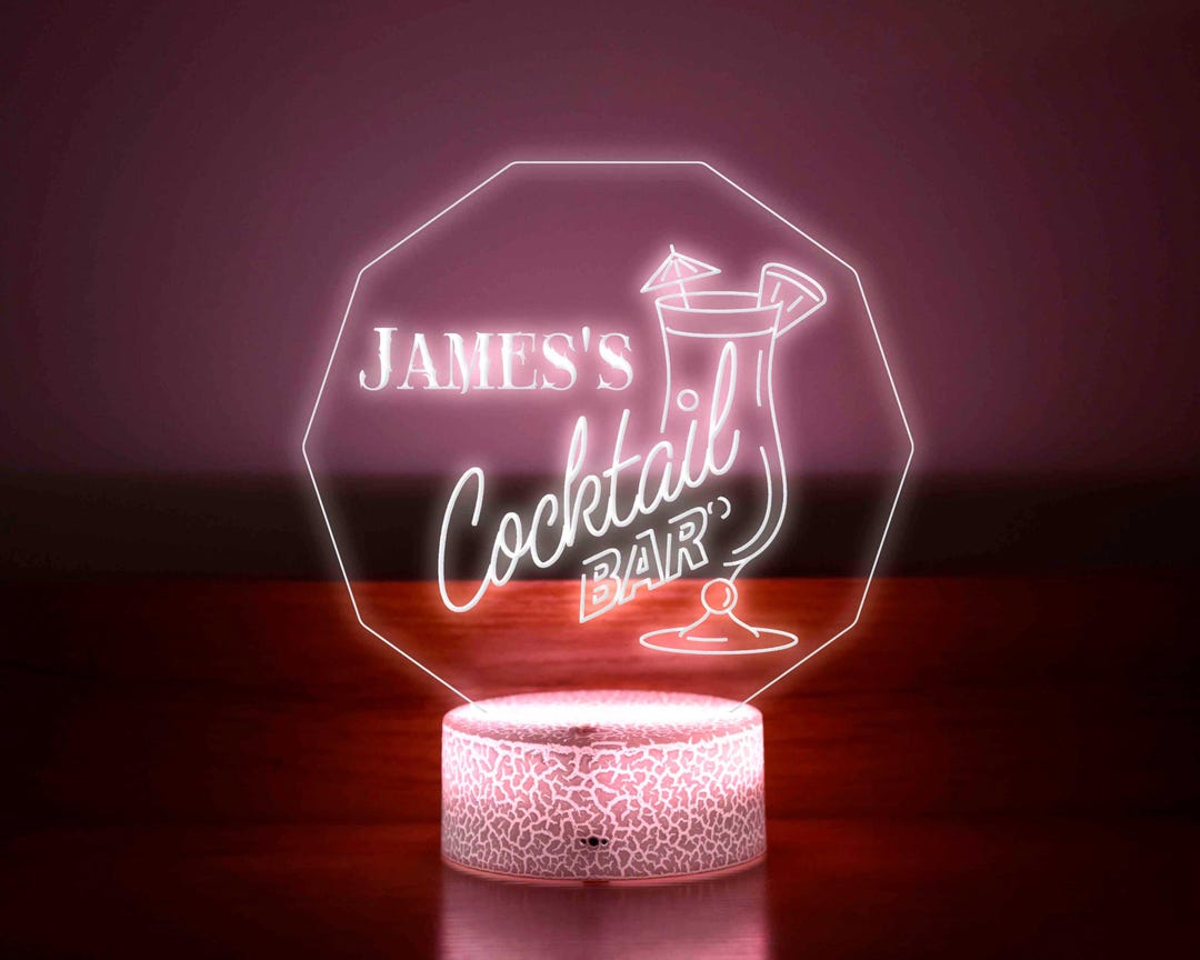 Custom Cocktails Pub Lamp - Cocktails Bar Sign - Home Bar Decor ...