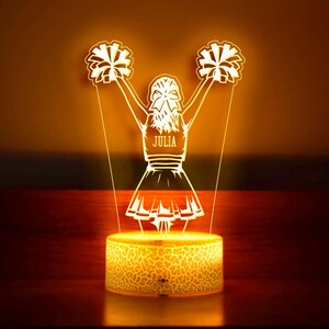 Cheerleader Night Light - School Cheer Leading Gift - Engraved Night ...