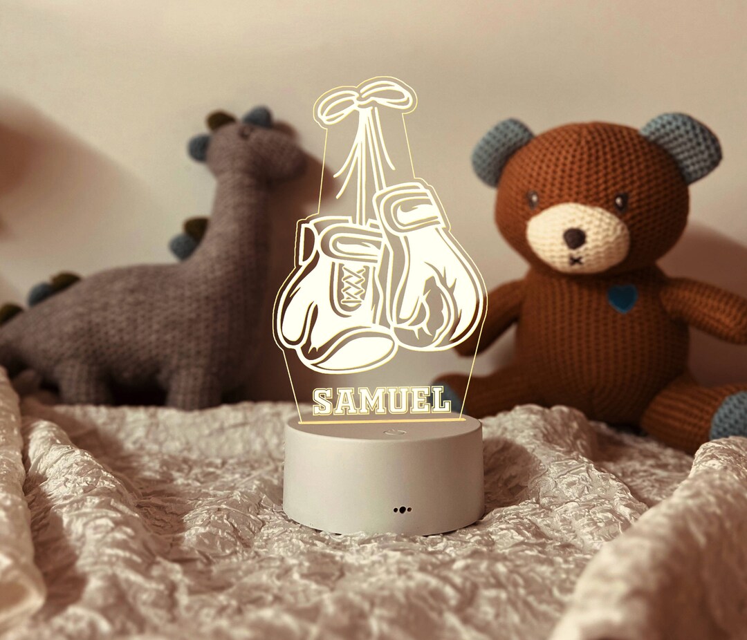 Personalised Boxing Night Light, Boys Room Lamp, Table Lamp, Boxing ...