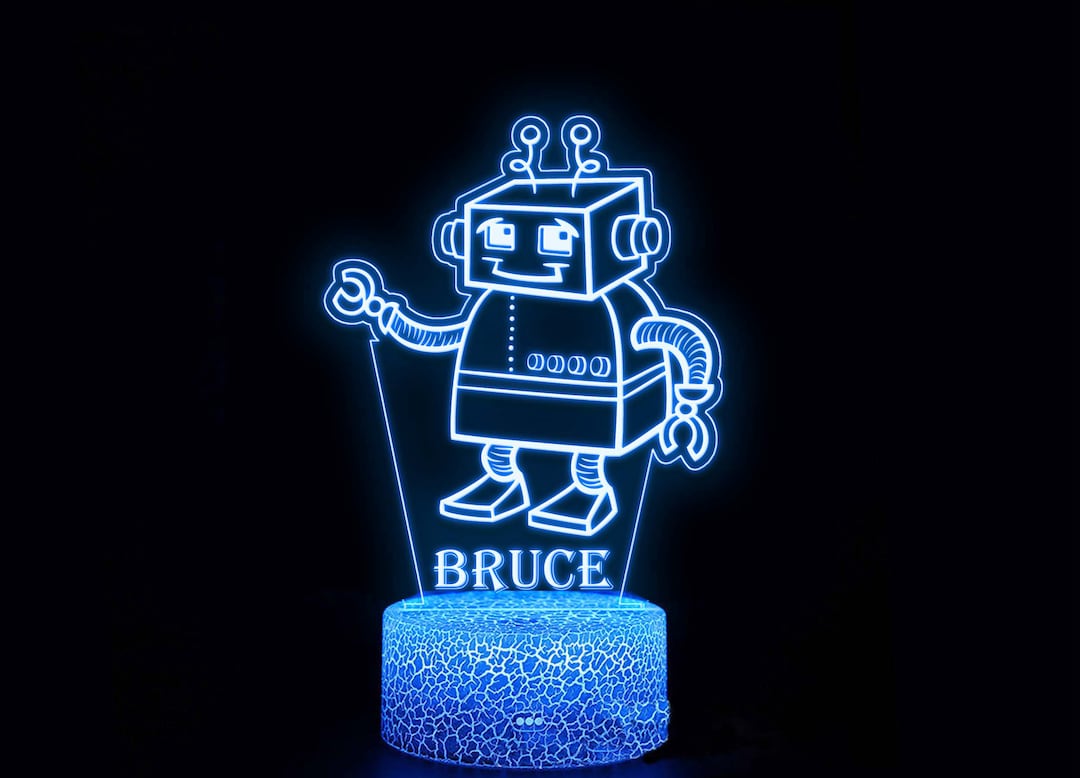 Retro Robot Night Lamp, Robot Night Light, Children's Bedroom Lamp ...