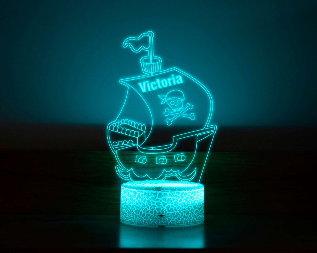 Pirate Ship Night Light, Pirate Ship Kids Lamp, Baby Room Lamp, Boys ...